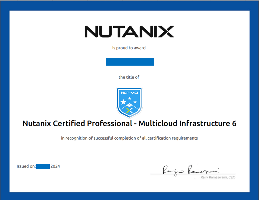 [Nutanix]NCA, NCP-MCI v6.5に一発合格したので受験した感想を述べる